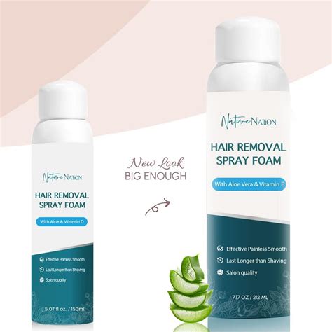 Nature Nation Hair Removal Spray Foam 717 Oz Aloe Vera And Vitamin E