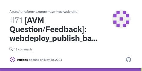 AVM Question Feedback Webdeploy Publish Basic Authentication Enabled