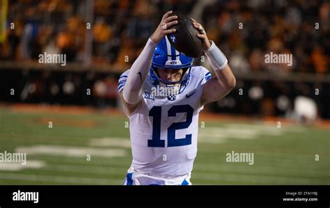 Byu Quarterback Jake Retzlaff 12 Stretches Out For A Touchdown In