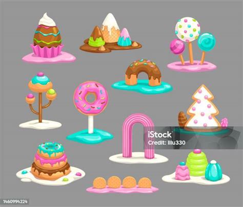 Sweet Fantasy Objects For Candy Land Decor Stock Illustration Download Image Now Candy