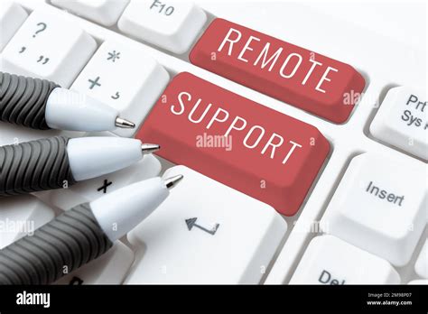Text Sign Showing Remote Support Business Idea Help End Users To Solve Computer Problems And