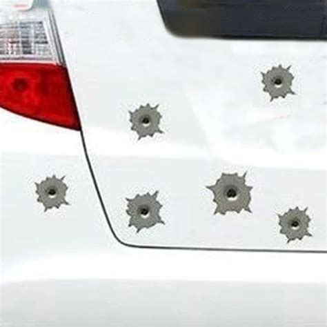 50 Pieceslot Waterproof Fake Bullet Holes Stickers For Car