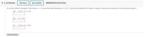 Solved A Normal Random Variable X ﻿has Mean μ16 ﻿and