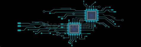 Circuit Board Technology Cpu Microprocessor Interface Connection Vector Background Stock