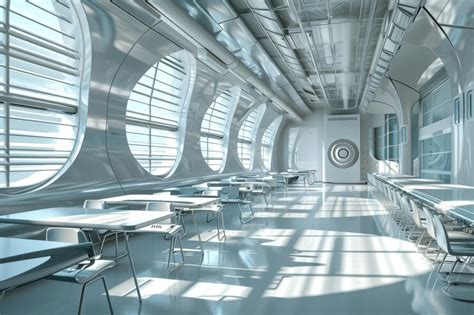 Premium Photo Abstract Futuristic School Classroom Futuristic