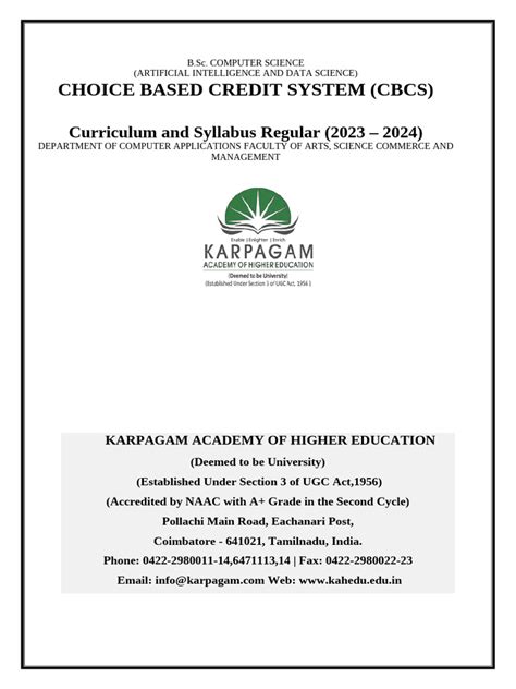 B Sc Cs Ai Ds Syllabus 2023 2024 Pdf Thesis Mentorship
