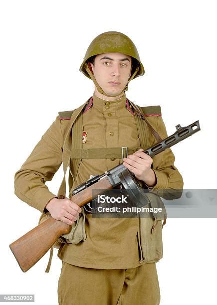 젊은 소련 병정 발행기 총 Ppsh 41 고풍스런에 대한 스톡 사진 및 기타 이미지 고풍스런 군대 복고풍 Istock