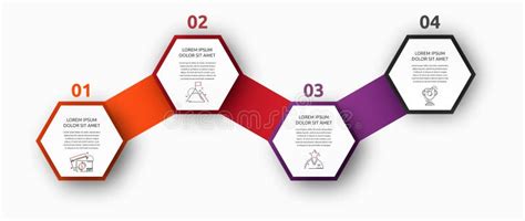 Vector Infographic With Hexagons Stock Vector Illustration Of Information Connected