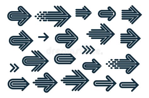 Linear Arrow Logos Vector Set Collection Of Arrows Symbols For Use As Icons Or Logo Creation