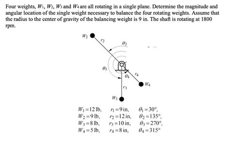 solved four weights w1 wz ws and w4are all rotating in a single