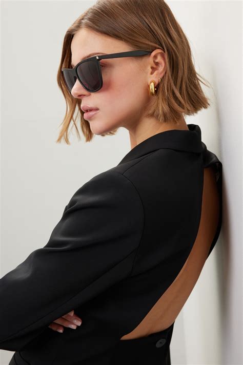 Black Cat Eye Sunglasses By Saint Laurent Rent The Runway