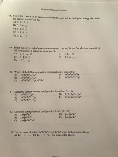 Solved Chapter Quantum Chemistry Select The Correct Chegg