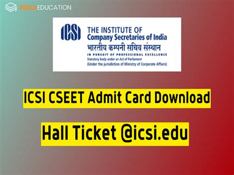 Icsi Cseet Admit Card May 2023 India Education
