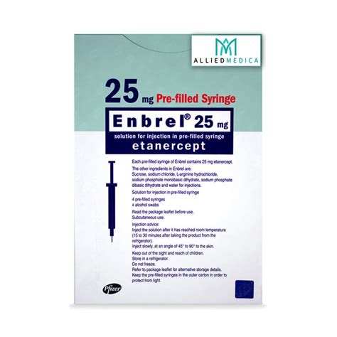 Enbrel® 25mg 4 Pre Filled Syringe Allied Medica