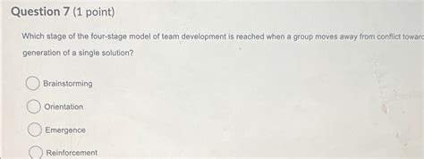 solved question 7 1 ﻿point which stage of the four stage