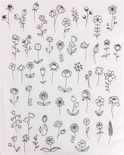 Simple Flowers Drawings