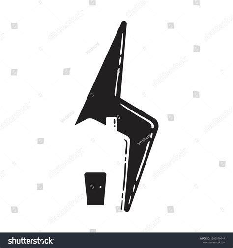 Home Logo Vector Combined Lightning Negative Image Vectorielle De Stock Libre De Droits