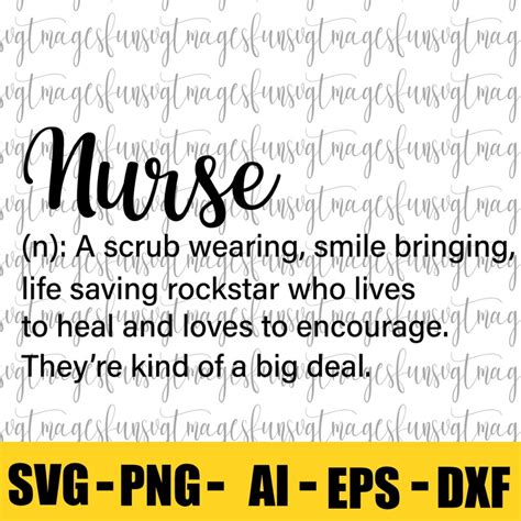 Nurse Definition Svg Cut File Cricut Commercial Use Silhouette