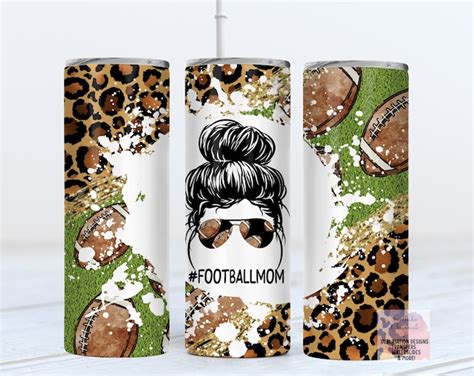Sublimation Design Tumbler PNG Messy Bun Mom Football Mom Etsy