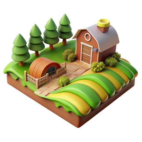 Elegant Rustic Sustainable Agriculture Farm Landscape Isolated Authentic 57860848 Png