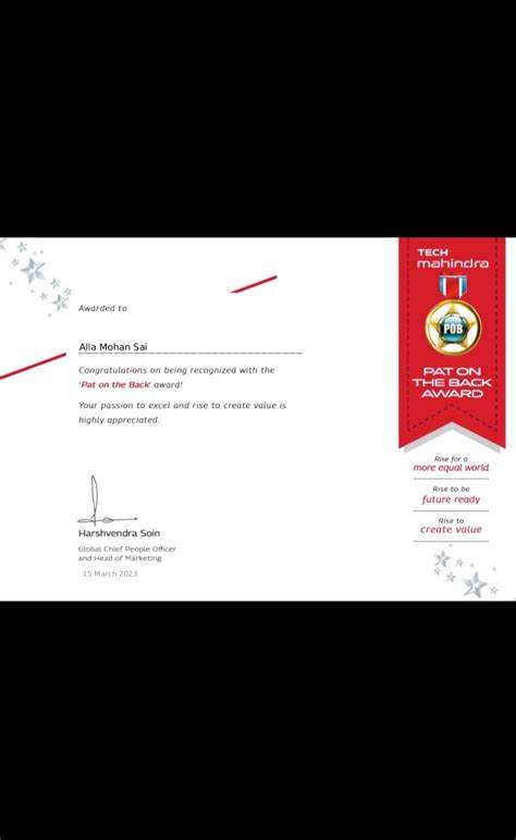 Mohan Sai Alla On Linkedin Techmahindra Thankyou Techmahindra