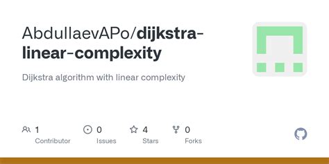 Github Abdullaevapodijkstra Linear Complexity Dijkstra Algorithm