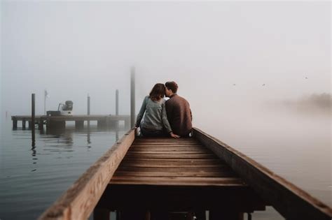 Premium Photo Crop Couple Kissing On Pier