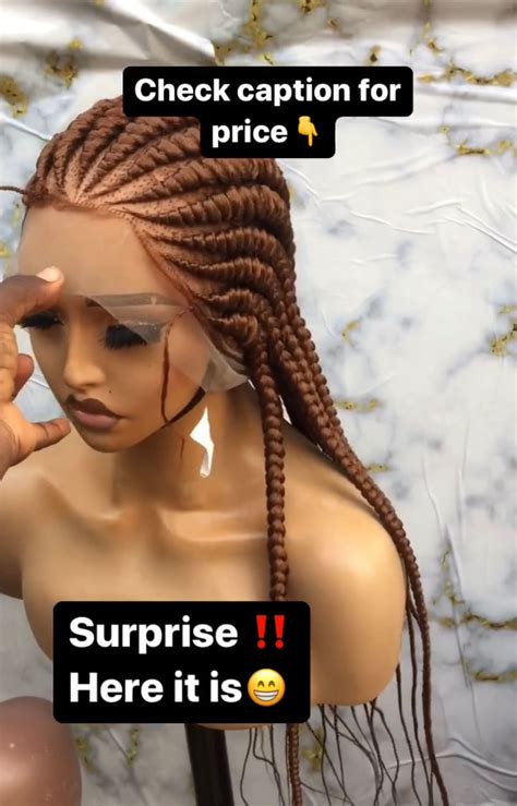 Cornrow Braided Wig African Frontal Braided Wig Womens Lace Etsy