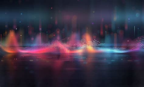 Vibrant Sound Waves Visualized In Dynamic Colors And Lights At Night