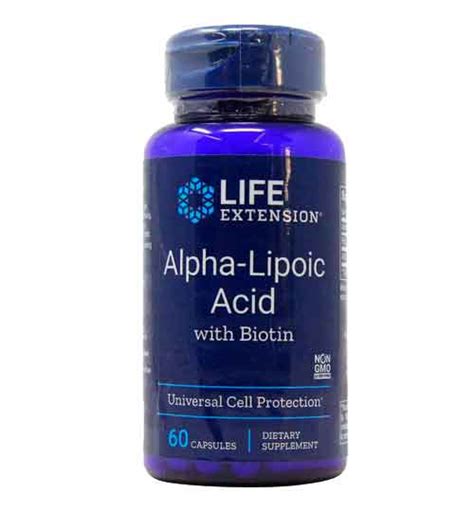 Life Extension Ácido Alfa Lipóico Com Biotina 60 Cápsulas Em