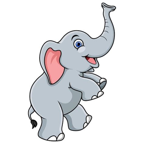 Bebé elefante de dibujos animados sobre fondo blanco Vector Premium