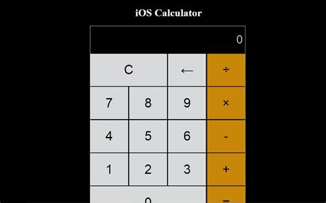 Ios Calculator App Using Html Css And Javascript With Source Code Sourcecodester
