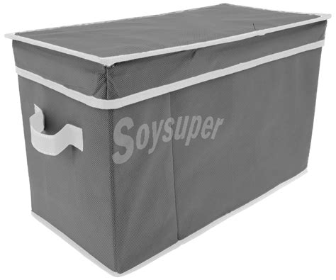 Actuel Caja de ordenación con tapa confeccionada en tela color gris