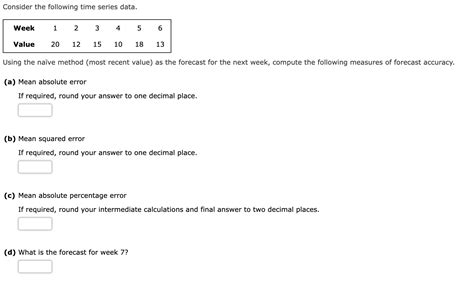 Solved Consider The Following Time Series Data Using The Chegg