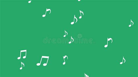 Falling Music Notes Isolated On Green Background Loop Stock Footage