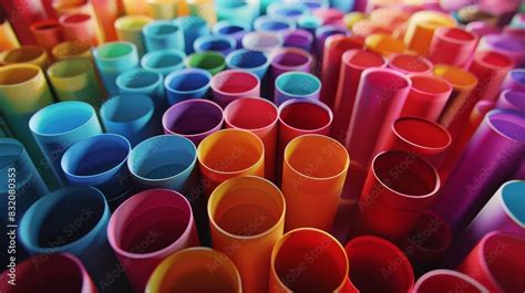 Geometric Precision And Vibrant Colors In A 3d Cylinder Array Perfect