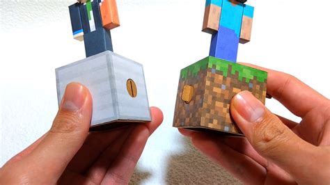 「マイクラ」の世界を“動く”ペーパークラフトで再現してみた！ ハンドルを回すとペコペコし続けるスティーブがかわいい ニコニコニュース オリジナル