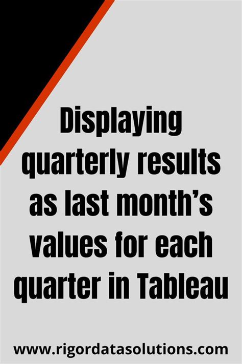 Displaying Quarterly Results As Last Months Values For Each Quarter In