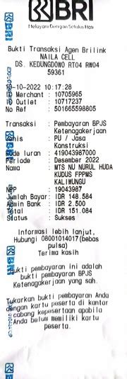 Bukti Bayar Bpjs Ketenagakerjaan Anggota Baru 4 Orang Free Download