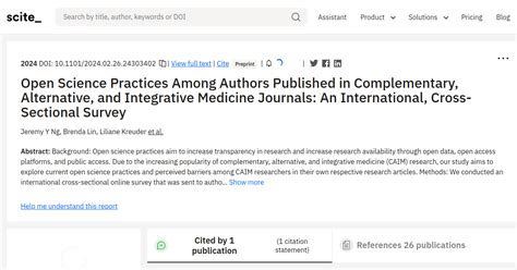 Citation Report Open Science Practices Among Authors Published In