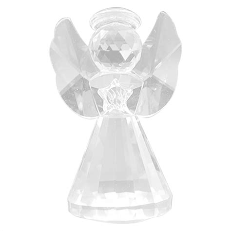 Crystal Angel Figurine Decor Glass Guardian Angel Statue Figurines