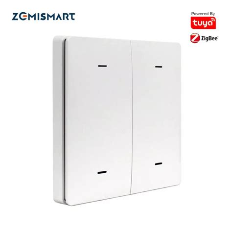 Zemismart Tuya Zigbee Wireless Scene Switch 1 2 3 4 Gangs Battery Powered Wall Remote With Push