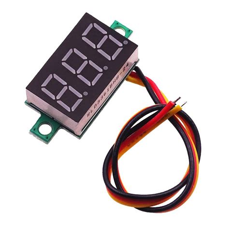 Mini Digital Voltmeter 0 36 Inch Green LED Display 3 Wire