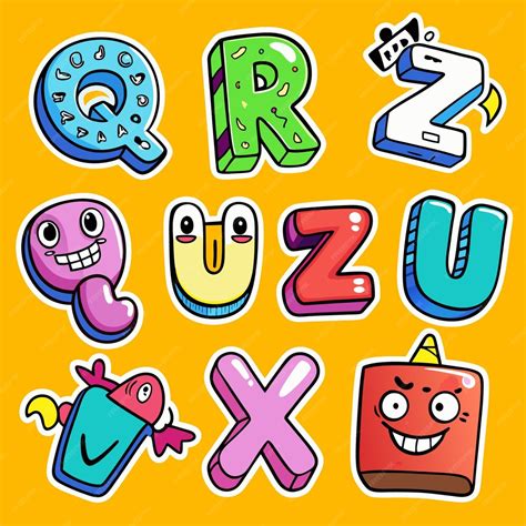 Cute Capital Letter Stickers Premium Ai Generated Vector