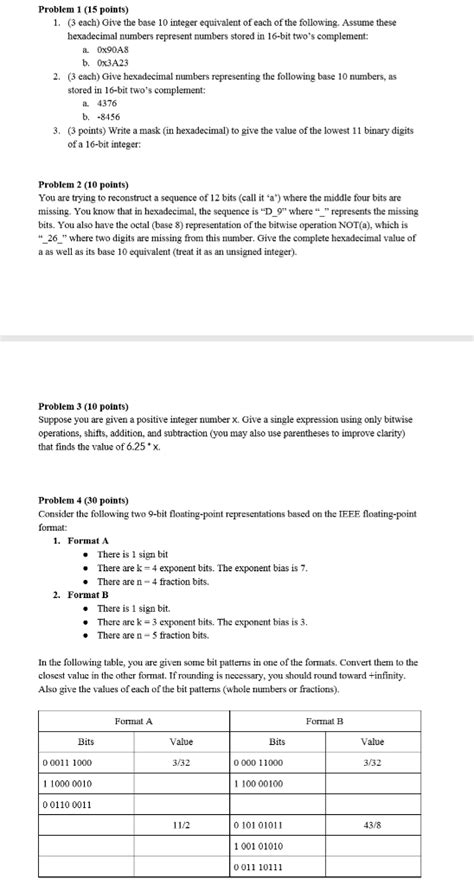 solved problem 1 15 points 1 3 each give the base 10