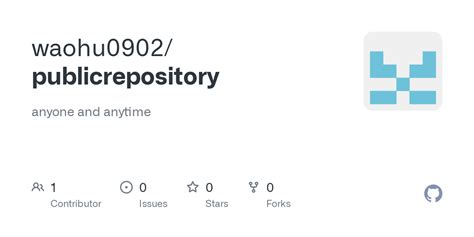 Github Waohu0902publicrepository Anyone And Anytime
