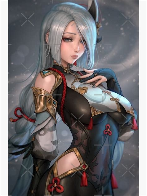 Shenhe Tight Bodysuit Genshin Impact Poster For Sale By Genshinwaifus