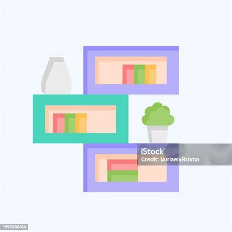 아이콘 책장 가정 장식 기호와 관련이 있습니다 플랫 스타일 심플한 디자인 편집 가능 간단한 일러스트레이션 가구에 대한 스톡 벡터 아트 및 기타 이미지 Istock