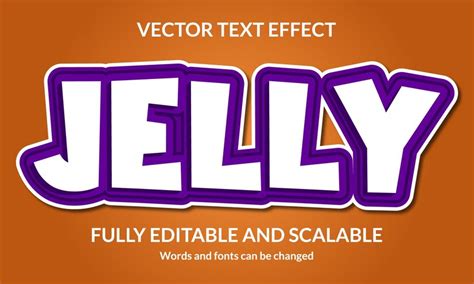 젤리 편집 가능한 3d 텍스트 스타일 효과 프리미엄 벡터