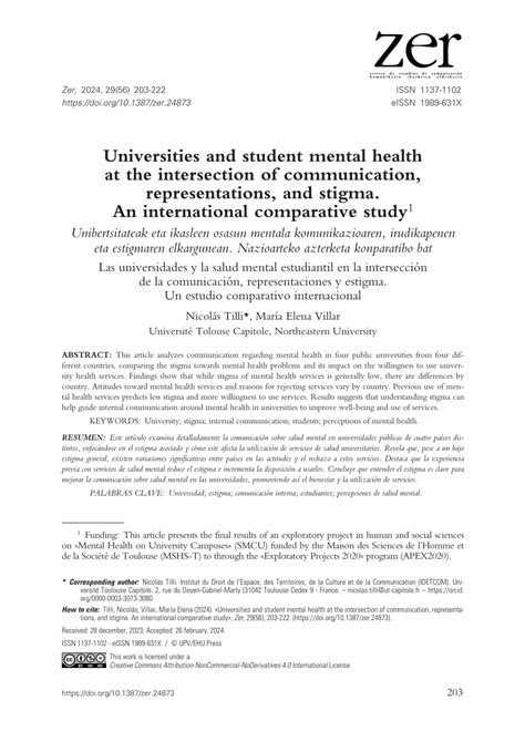 Pdf Universities And Student Mental Health At The Intersection Of